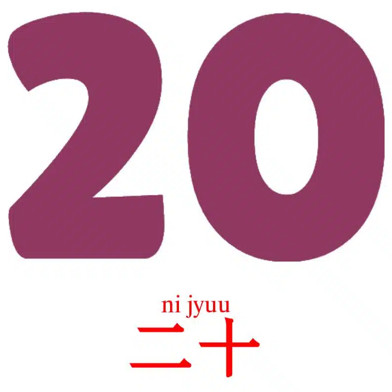 What is number 20 in Japanese? - Japan Nihon